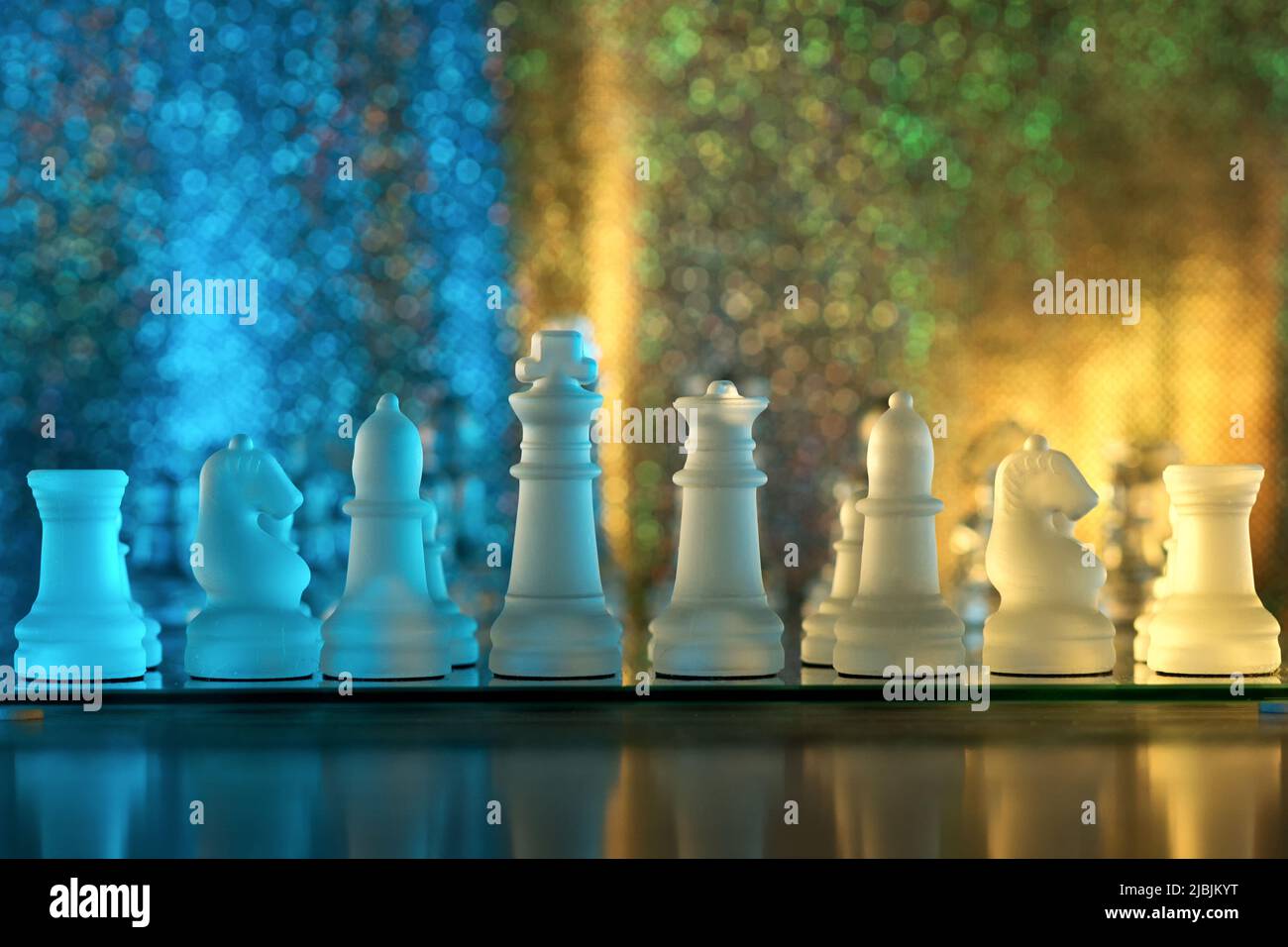 Translucent pieces are placed on chessboard. Concept learning game of ...