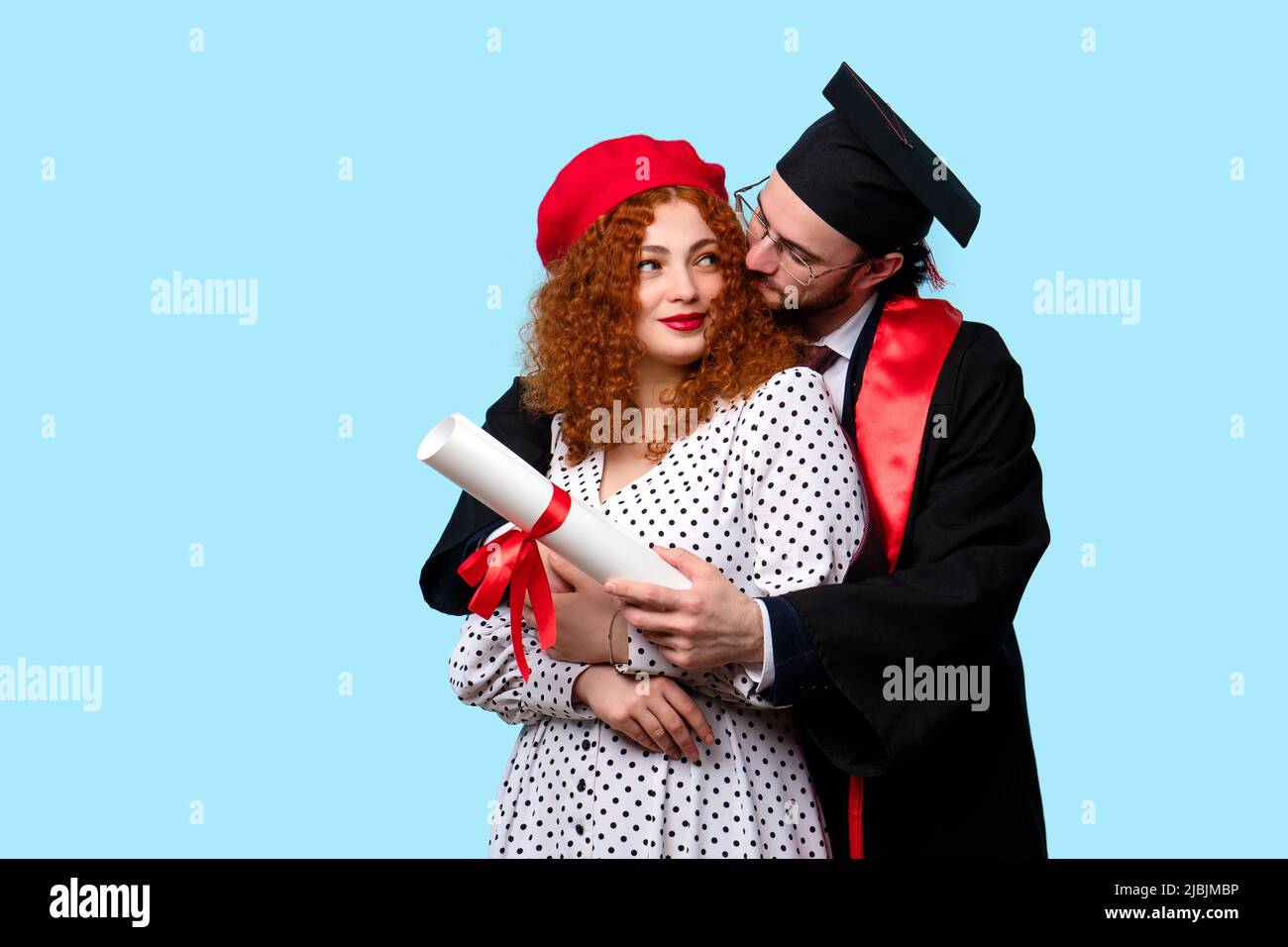 Handsome Graduate Bachelor Celebrating Graduation and Getting Diploma ...