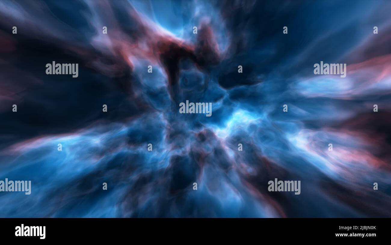 Planetary nebula in space. Cloud of ionized gas, collapse of star ...