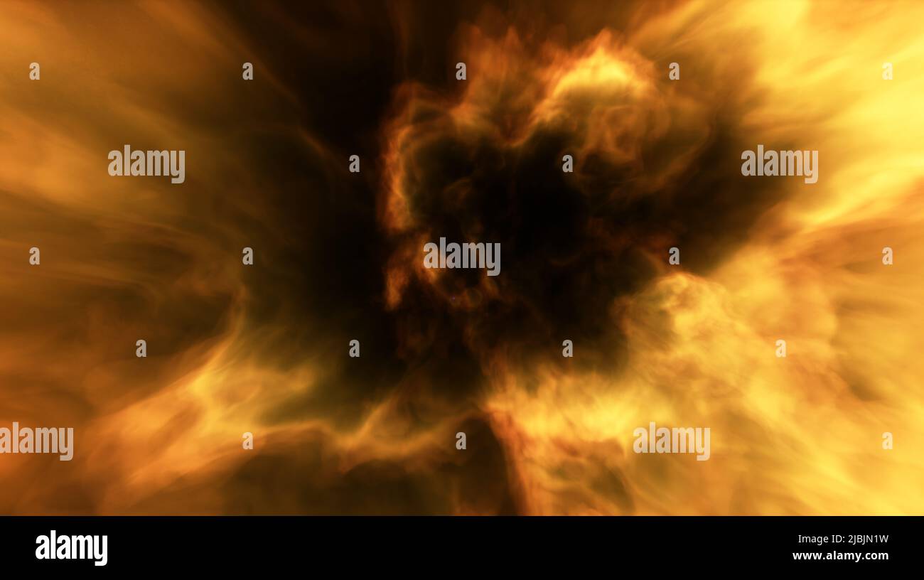 Planetary nebula in space. Cloud of ionized gas, collapse of star ...