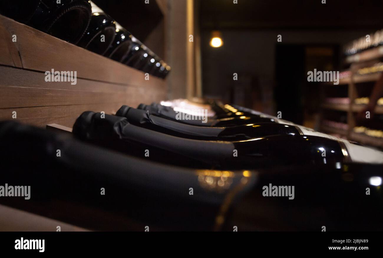 Wine production in traditional way in a wine cellar Stock Photo - Alamy