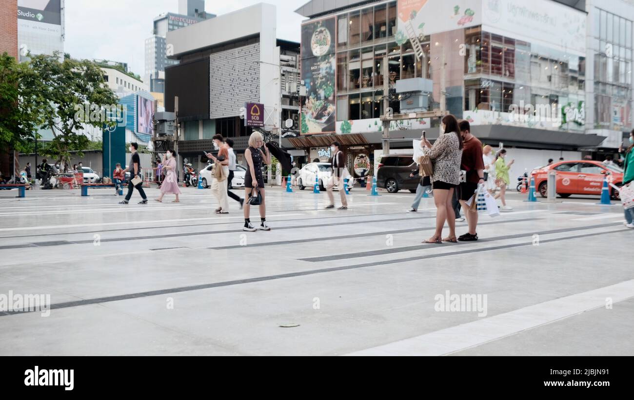 Siam Square Bangkok Thailand Meeting Point Plaza Hangout Stock Photo ...