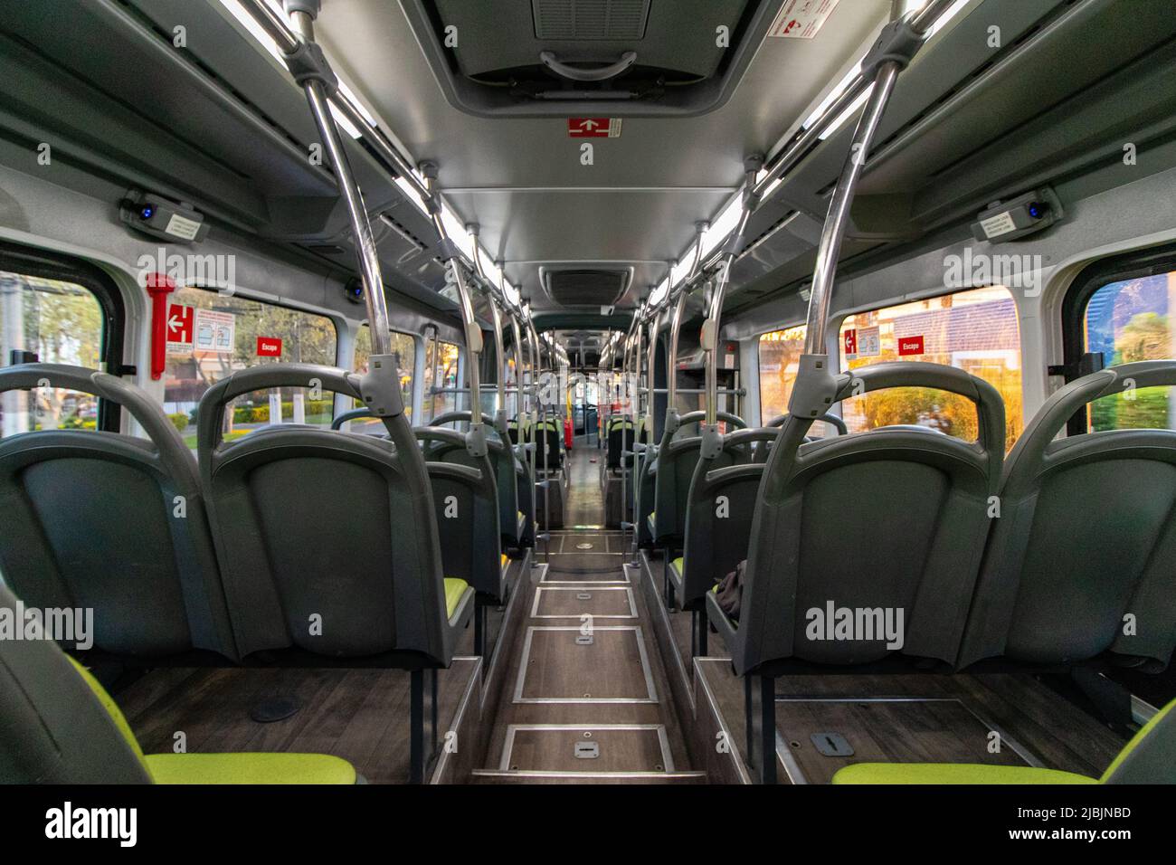 Interior of a transantiago bus in Santiago, Chile Stock Photo - Alamy
