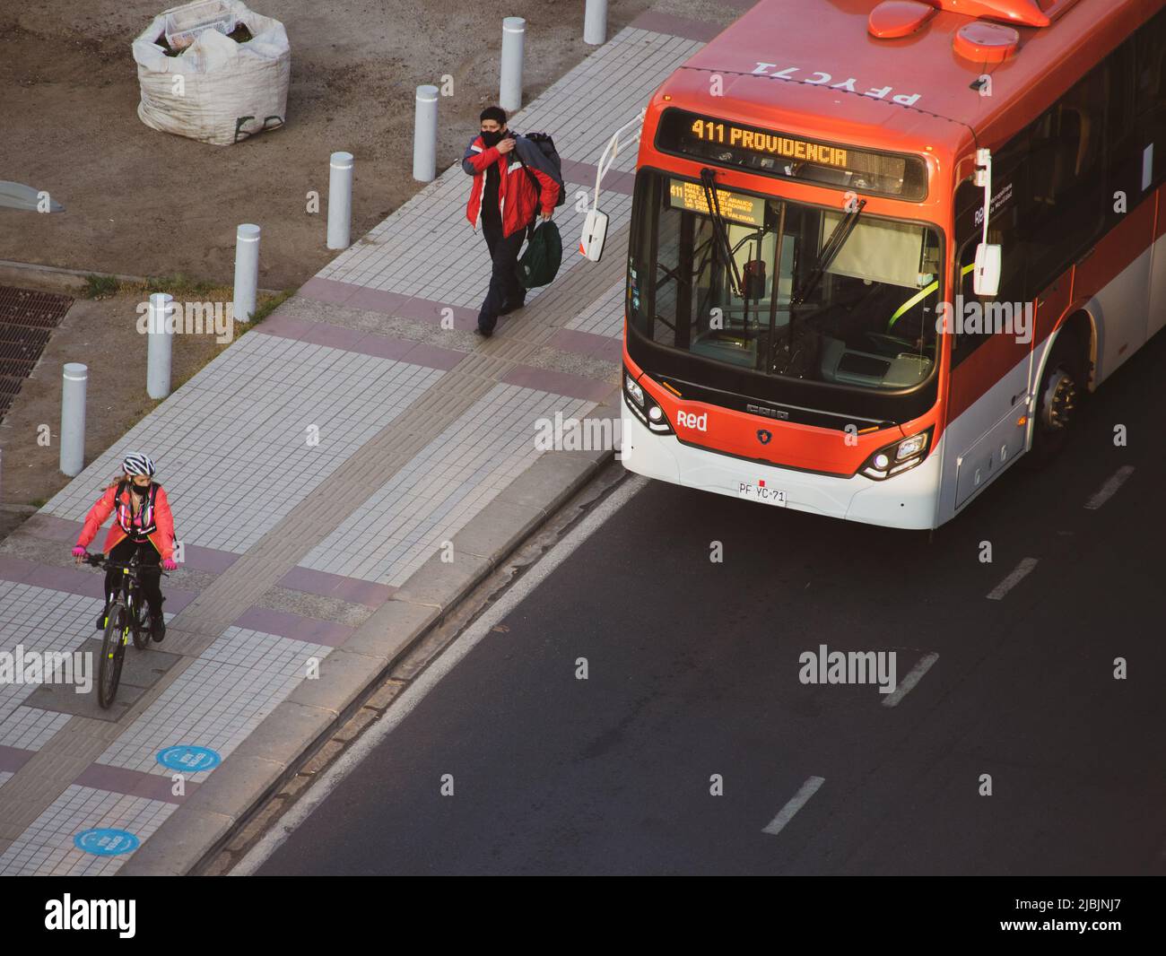 Bus in Santiago, Chile Stock Photo - Alamy