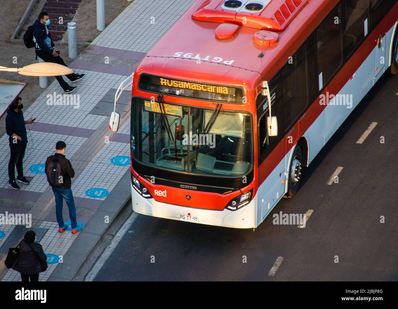 Bus in Santiago, Chile Stock Photo - Alamy