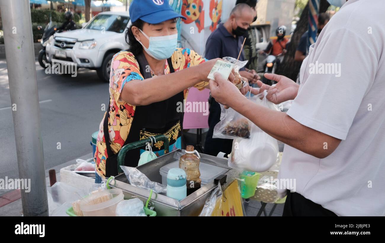 Money Changing Hands Cash Transaction Sukhumvit Road Bangkok Thailand ...