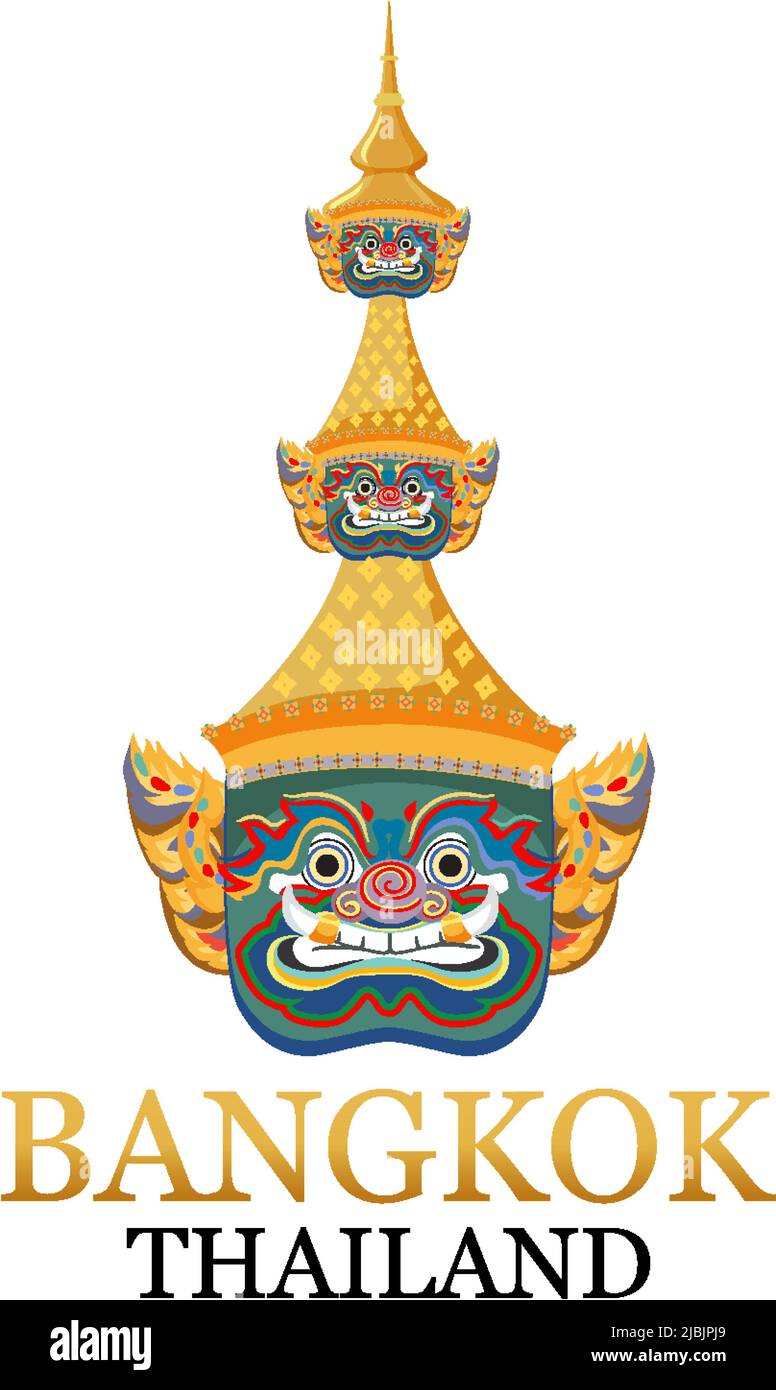 Ramayana Giant Mask Bangkok Thailand illustration Stock Vector Image ...