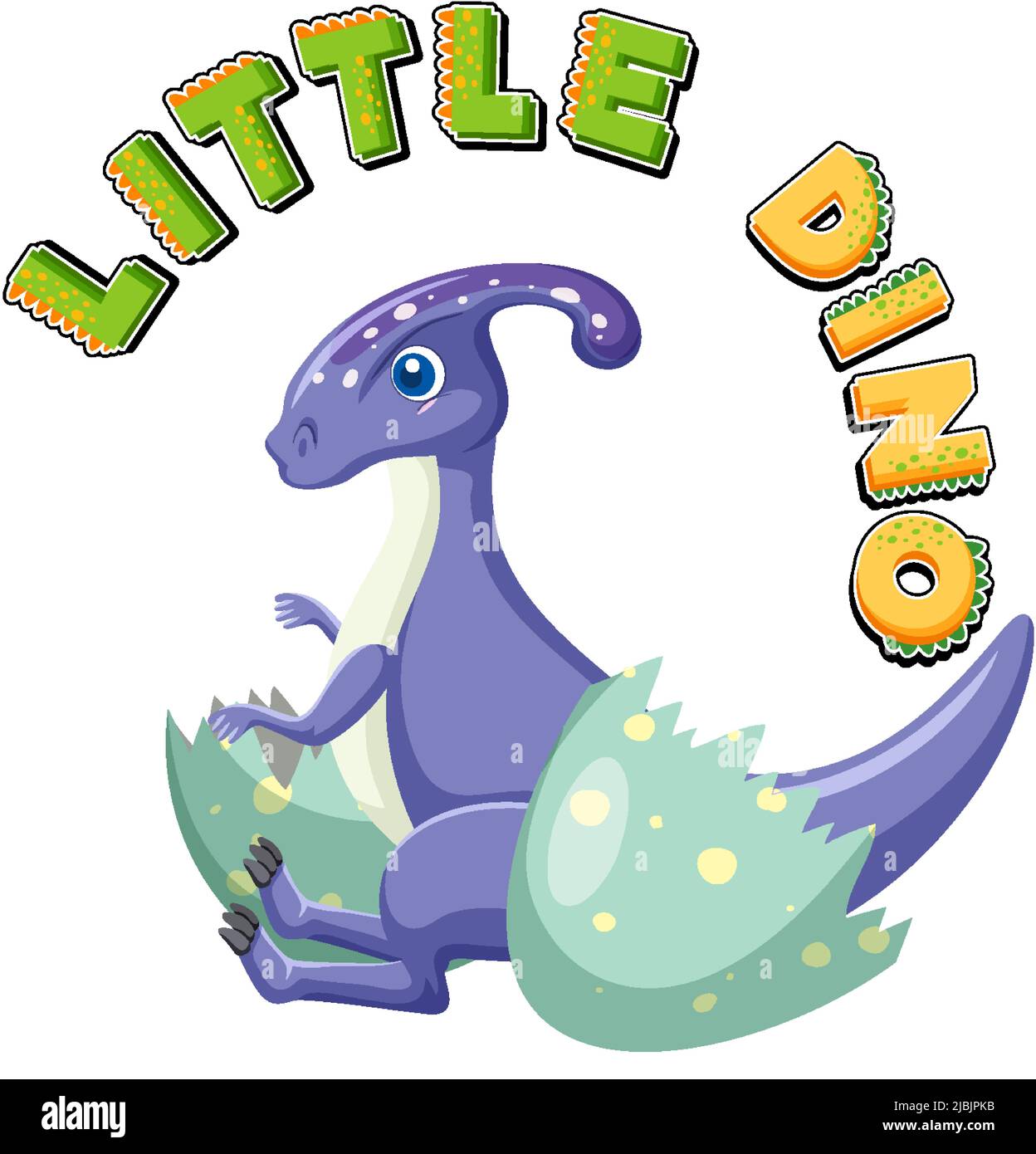 Little cute parasaurolophus dinosaur cartoon character illustration ...