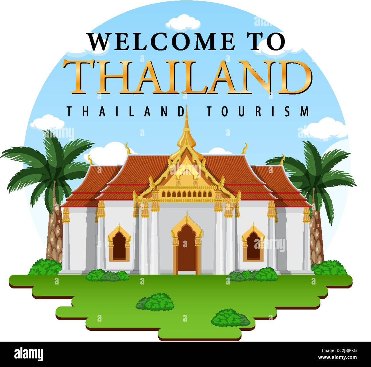 Bangkok Thailand Landmark Logo Banner illustration Stock Vector Image ...