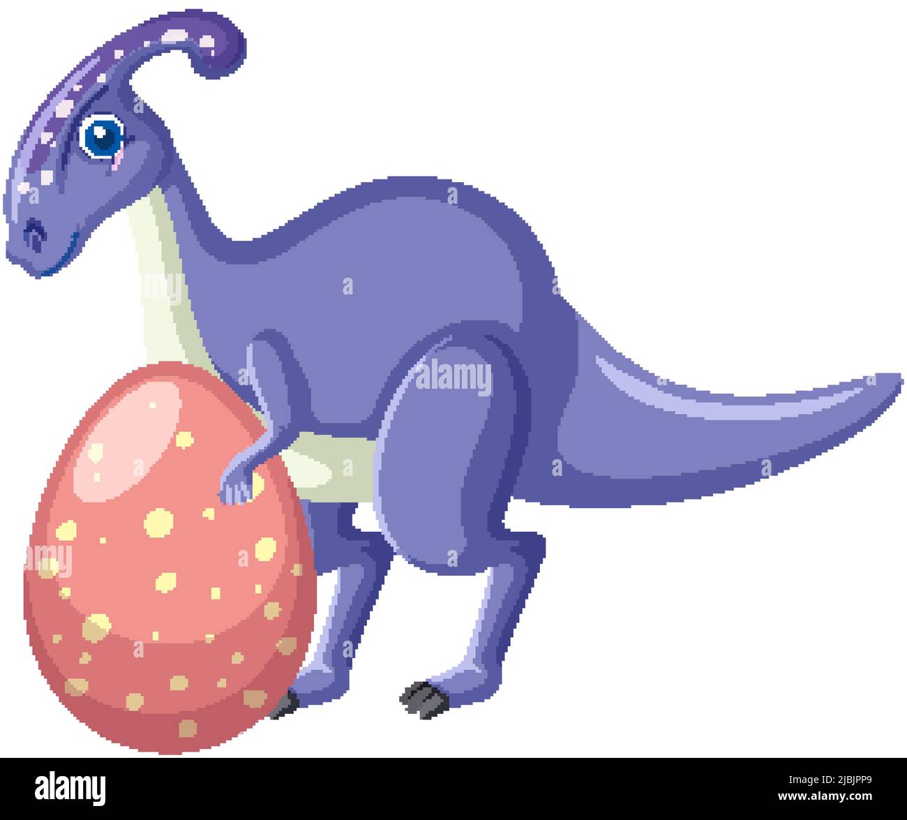 Cute Parasaurolophus Dinosaur Cartoon illustration Stock Vector Image ...
