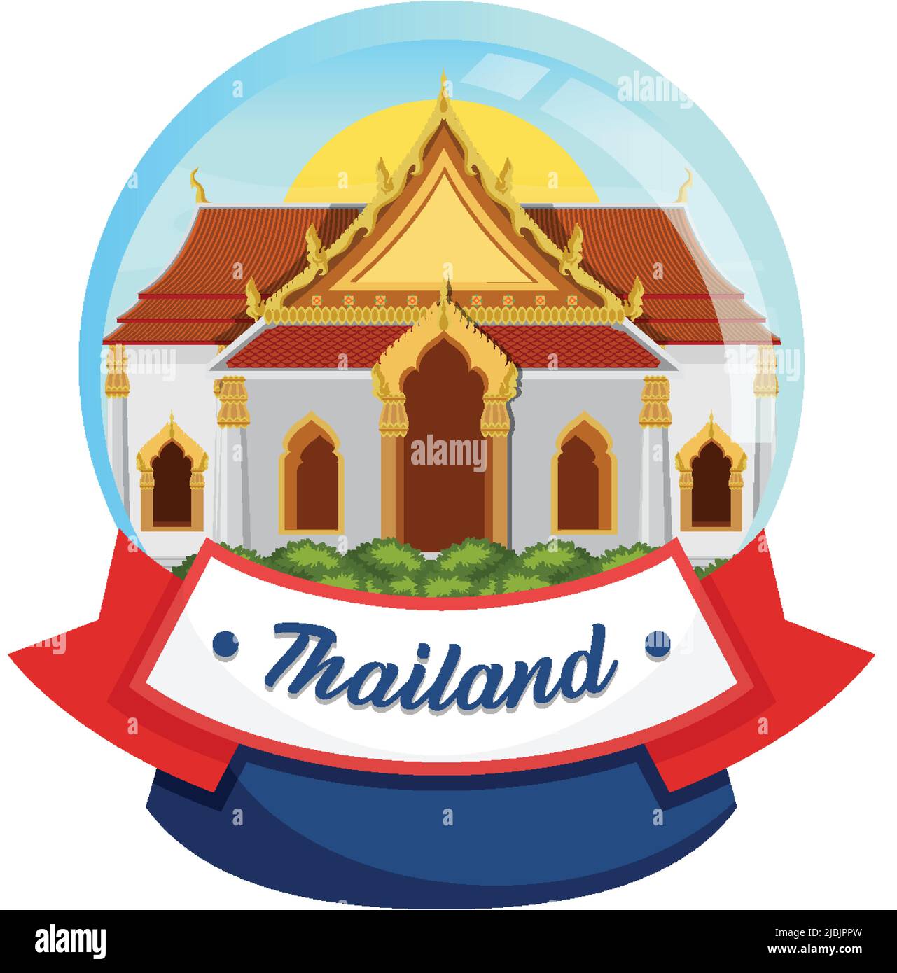 Bangkok Thailand Landmark Logo Banner illustration Stock Vector Image ...