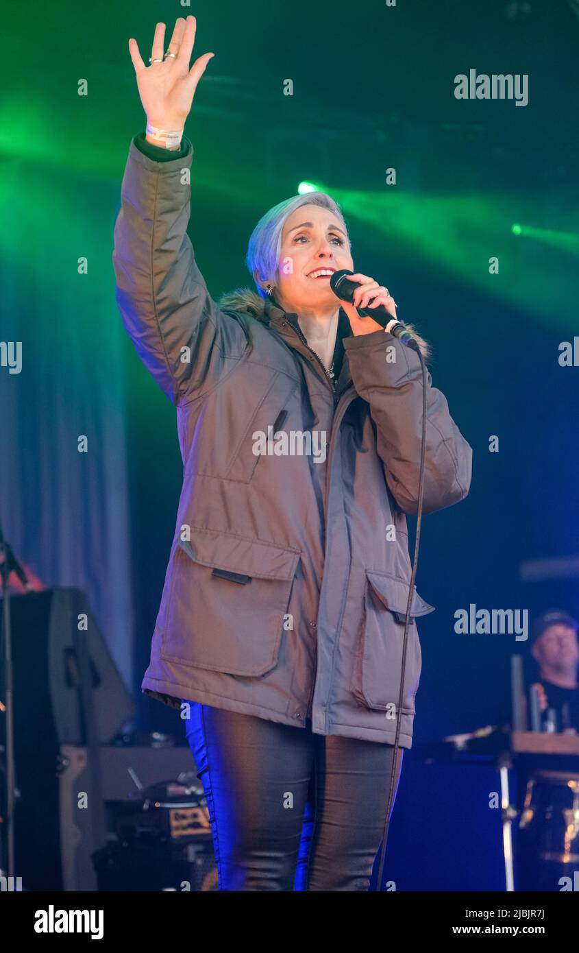 Alison Wheeler of The South performing at Wychwood Festival, Cheltenham ...