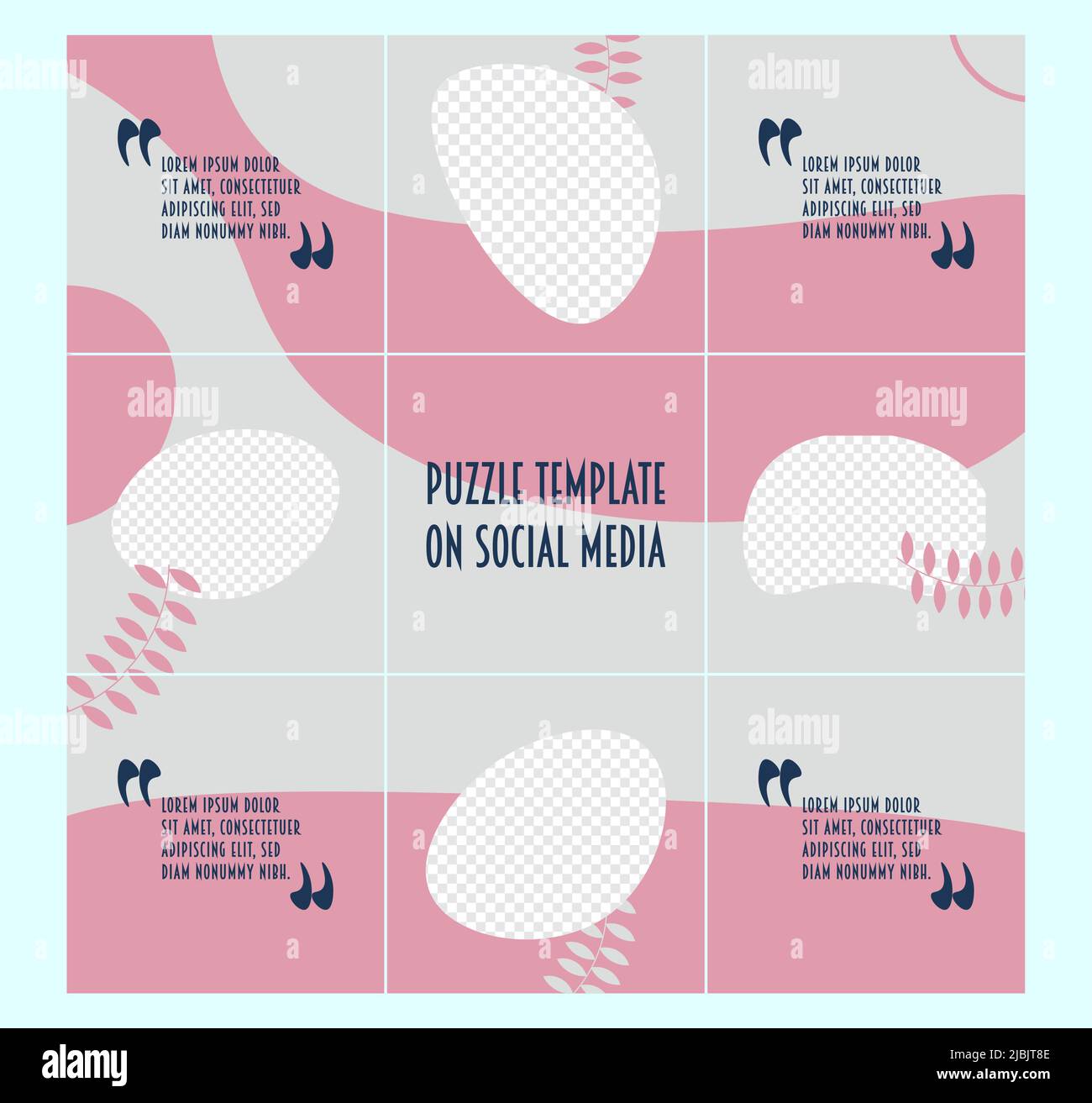 Instagram and social media puzzle feed post template Stock Vector Image ...