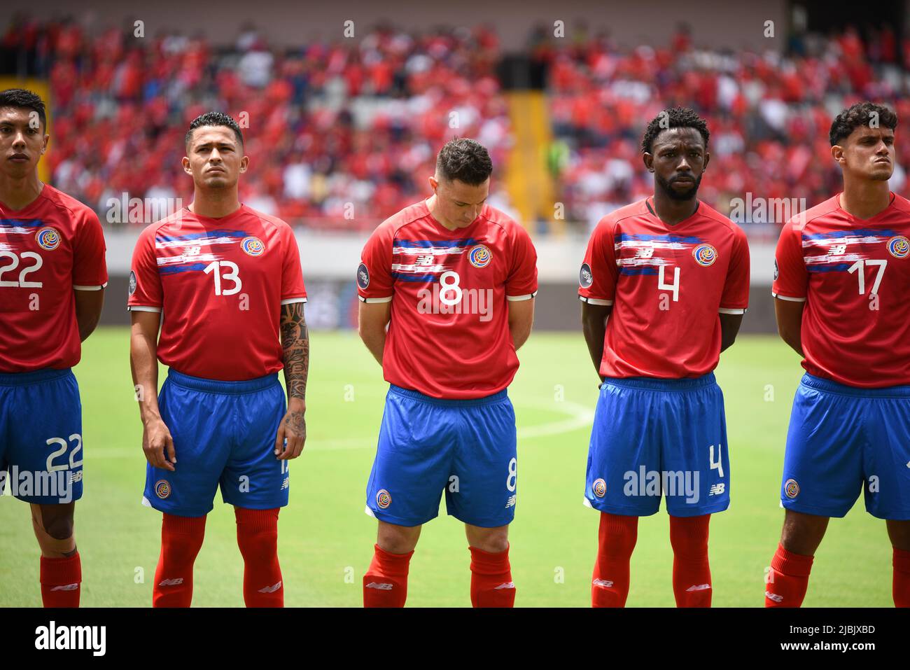 SAN JOSE, Costa Rica: Costa rican players previous to the 2-0 Costa ...