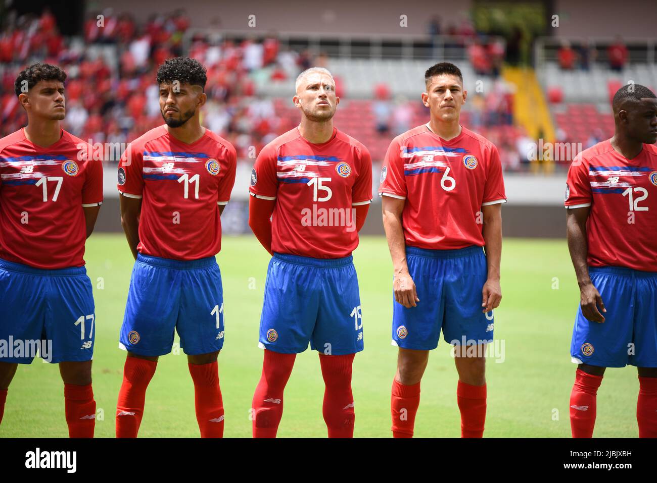 SAN JOSE, Costa Rica: Costa rican players previous to the 2-0 Costa ...