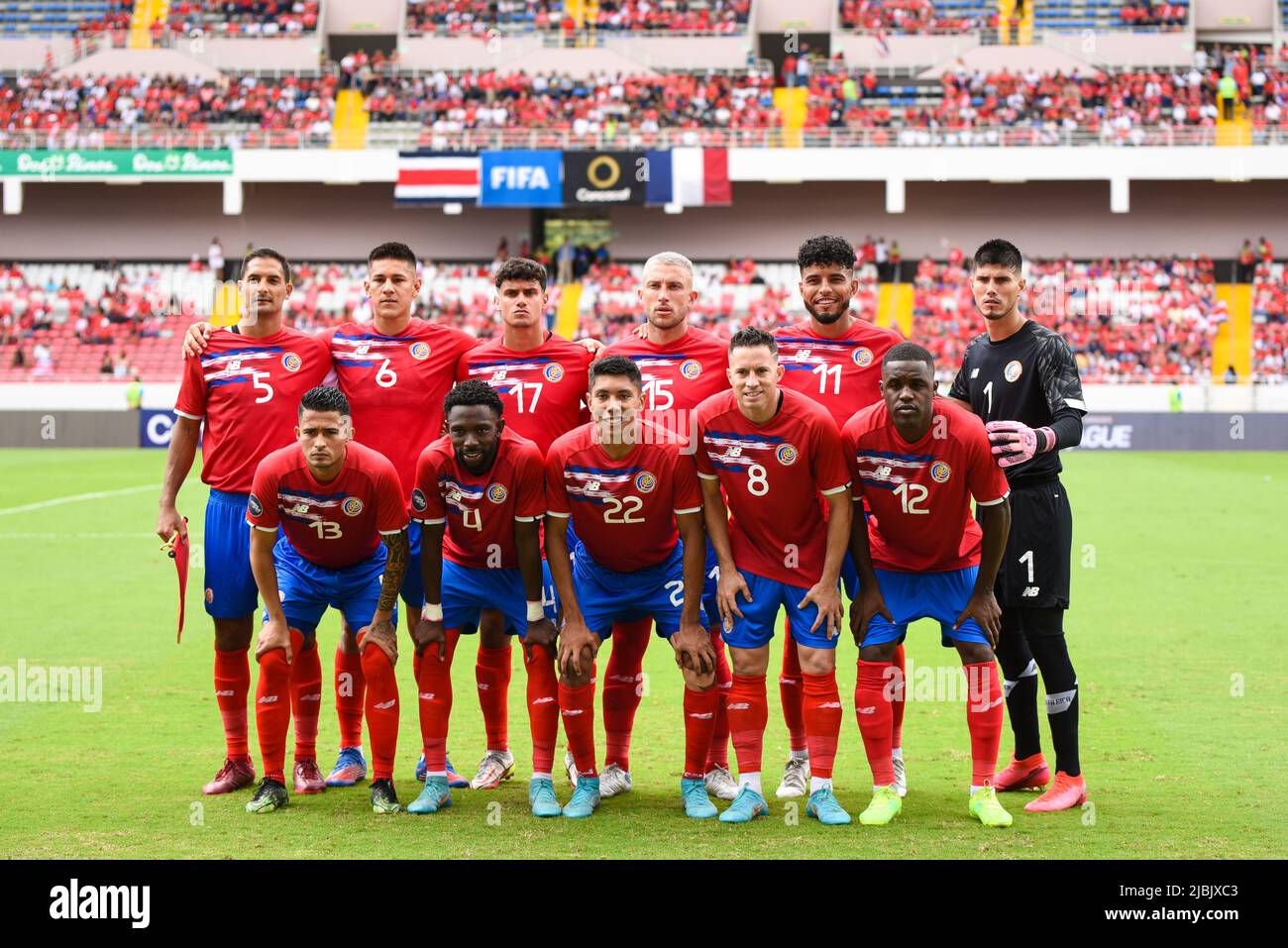 SAN JOSE, Costa Rica: Costa rican players previous to the 2-0 Costa ...