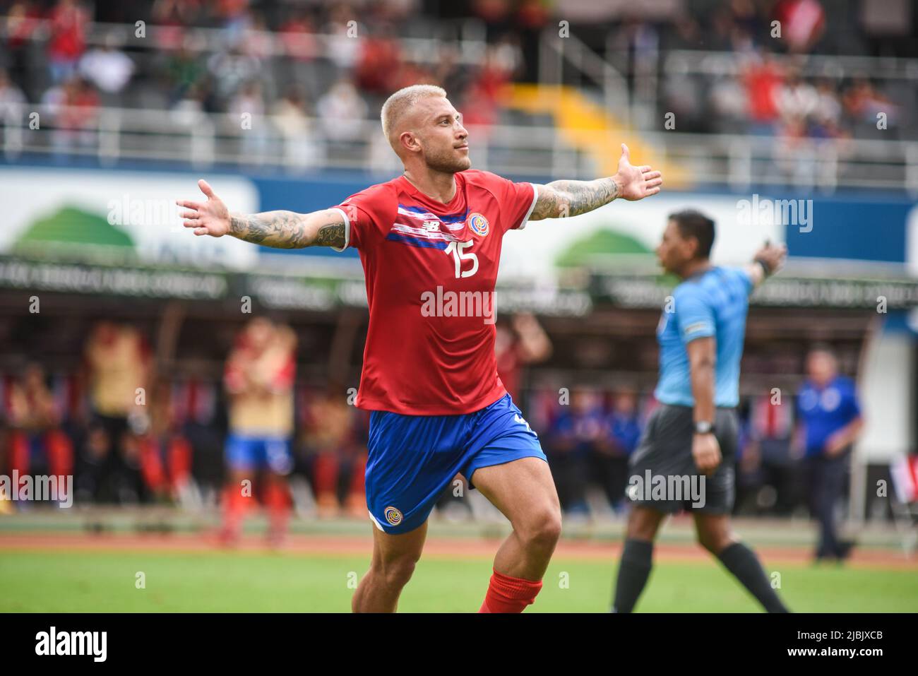 SAN JOSE, Costa Rica: Costa rican defender Francisco Calvo celebrates ...