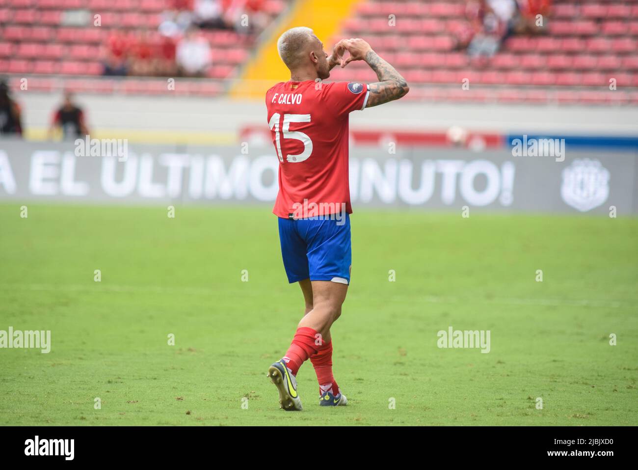 SAN JOSE, Costa Rica: Costa rican defender Francisco Calvo celebrates ...