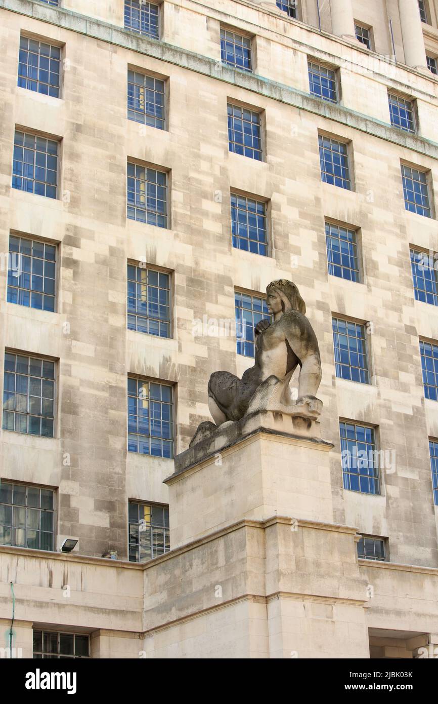 Whitehall, London, 2022. The Ministry of Defence (MOD) building with ...