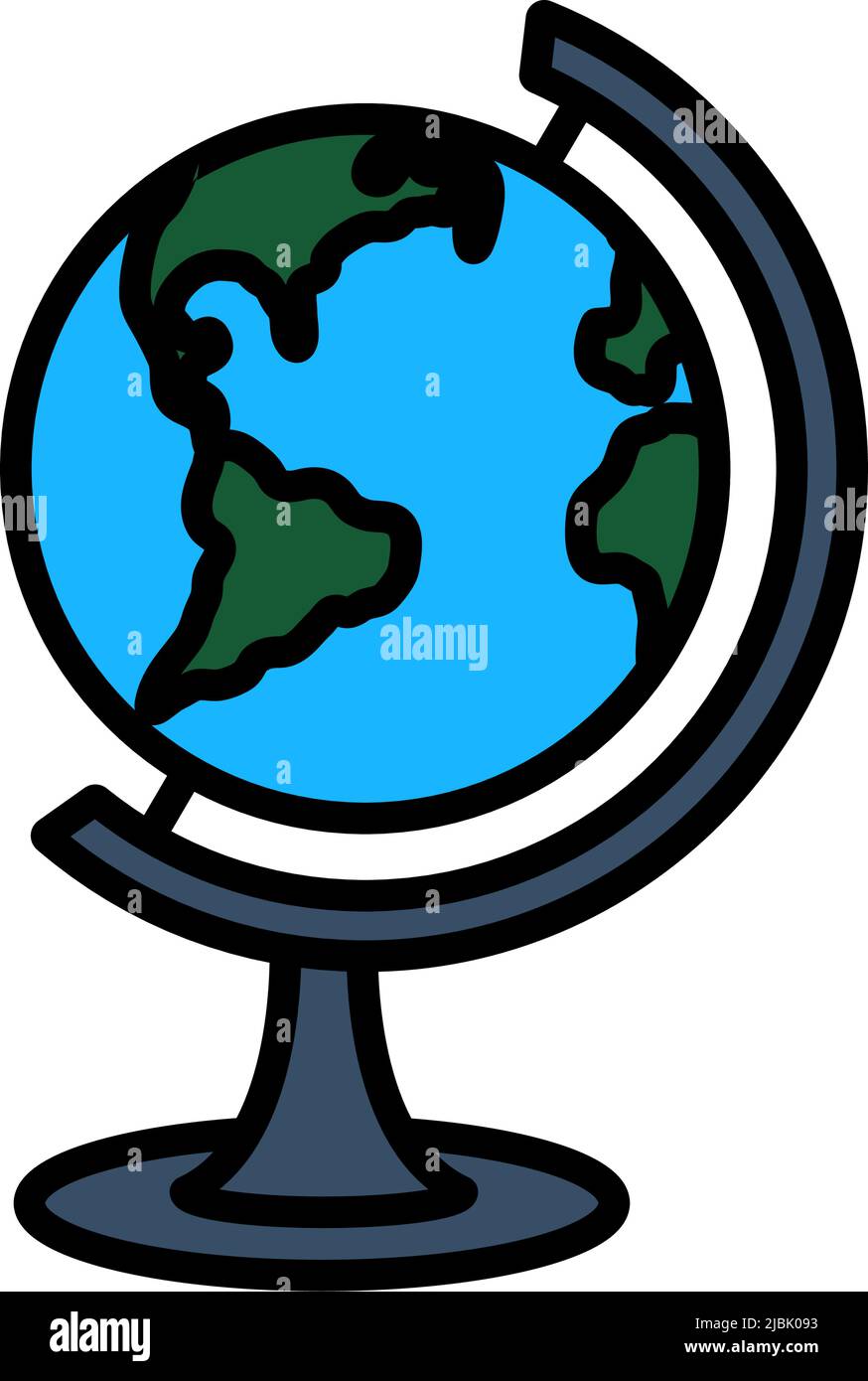 Icon Of Globe. Editable Bold Outline With Color Fill Design. Vector ...