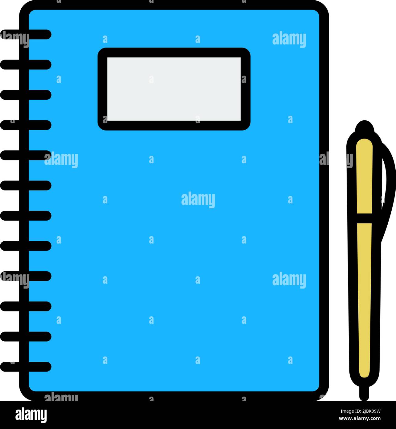 Icon Of Exercise Book. Editable Bold Outline With Color Fill Design ...
