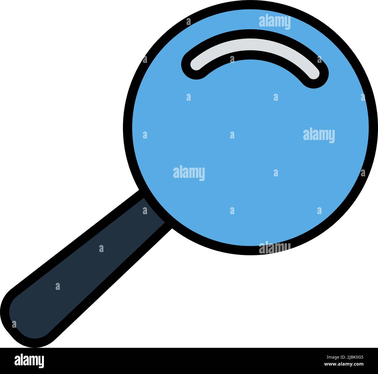 Icon Of Magnifier. Editable Bold Outline With Color Fill Design. Vector ...