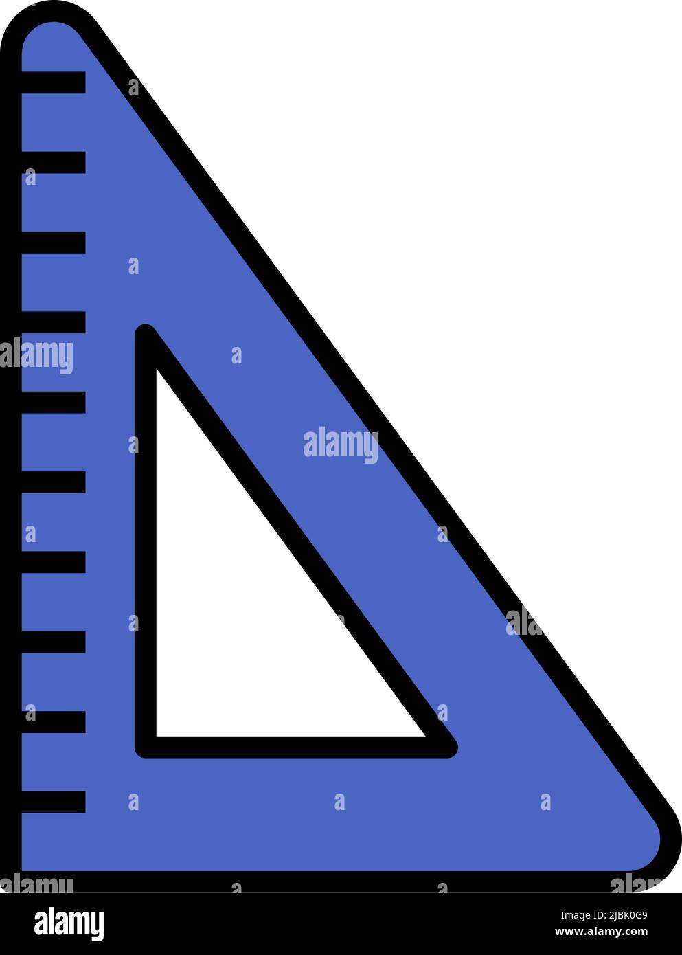 Icon Of Triangle. Editable Bold Outline With Color Fill Design. Vector ...