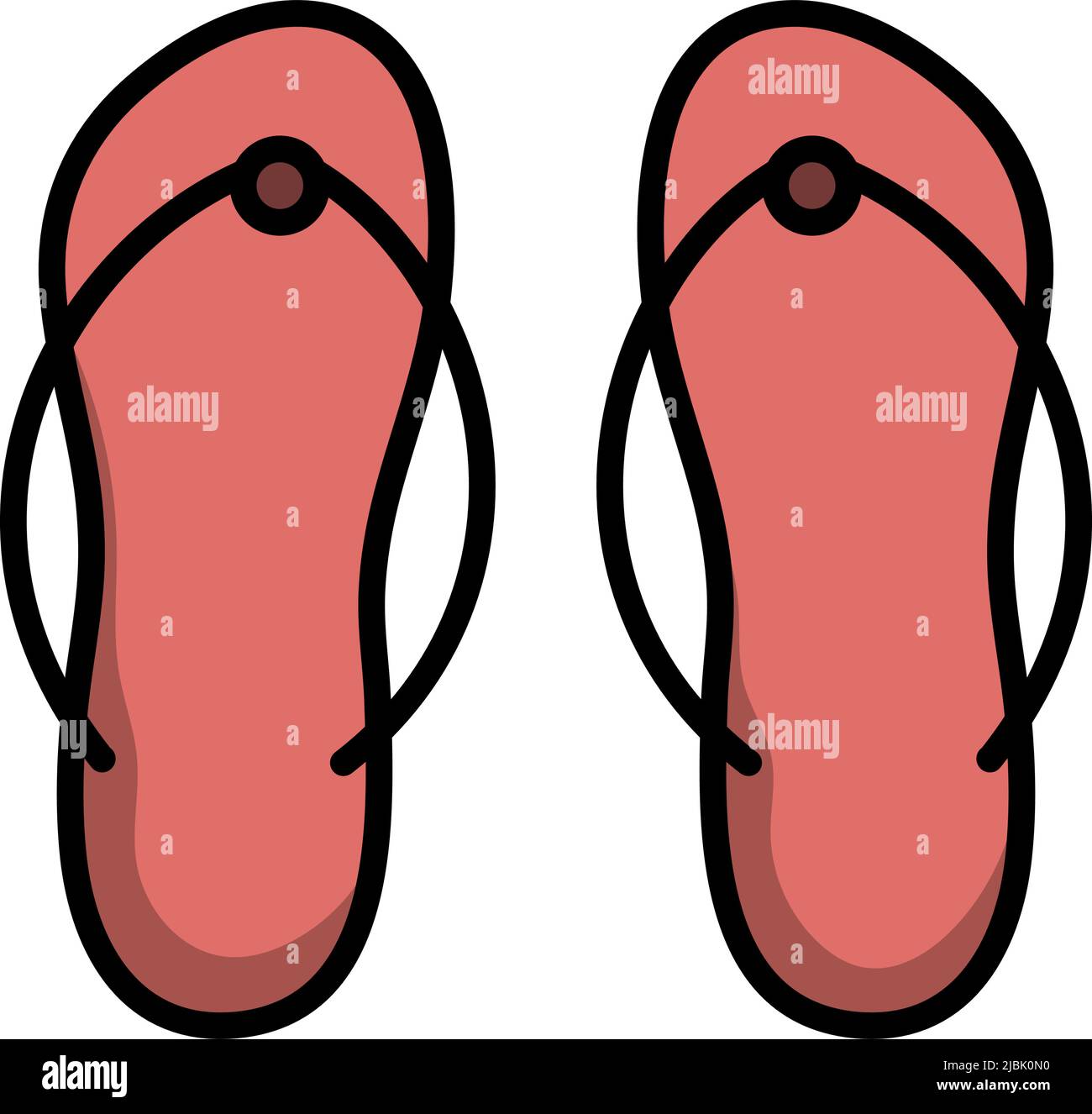 Spa Slippers Icon. Editable Bold Outline With Color Fill Design. Vector Illustration Stock ...
