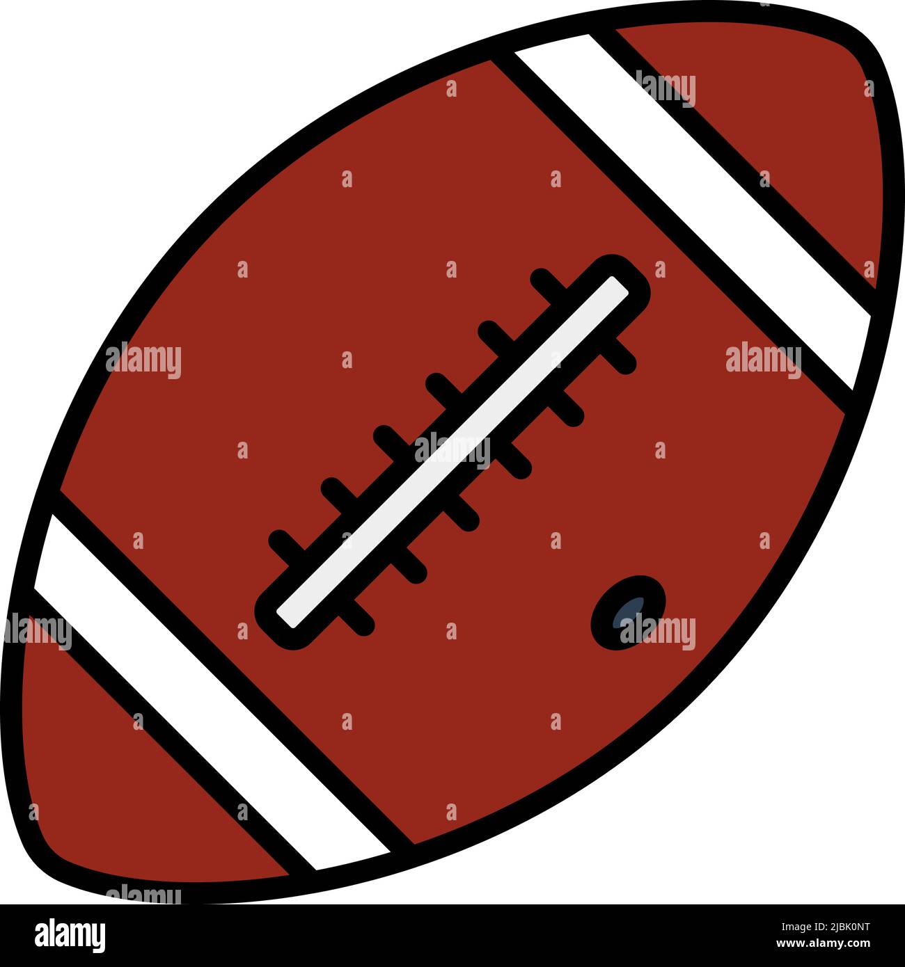 Icon Of American Football Ball. Editable Bold Outline With Color Fill ...