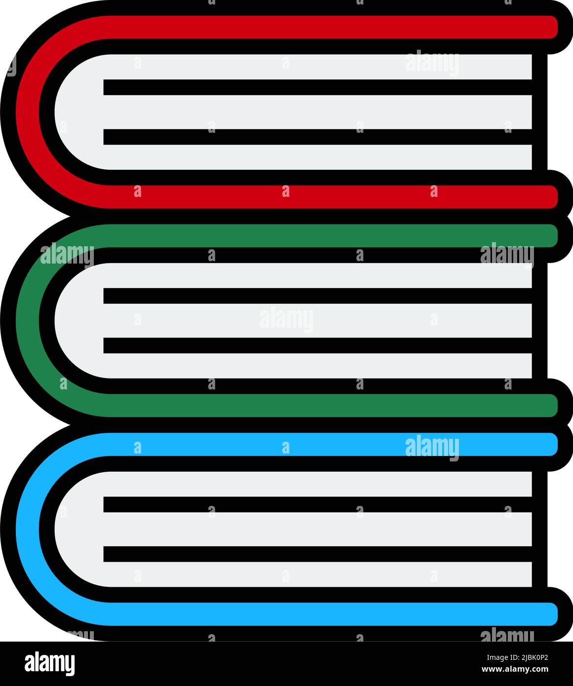 Icon Of Stack Of Books. Editable Bold Outline With Color Fill Design ...