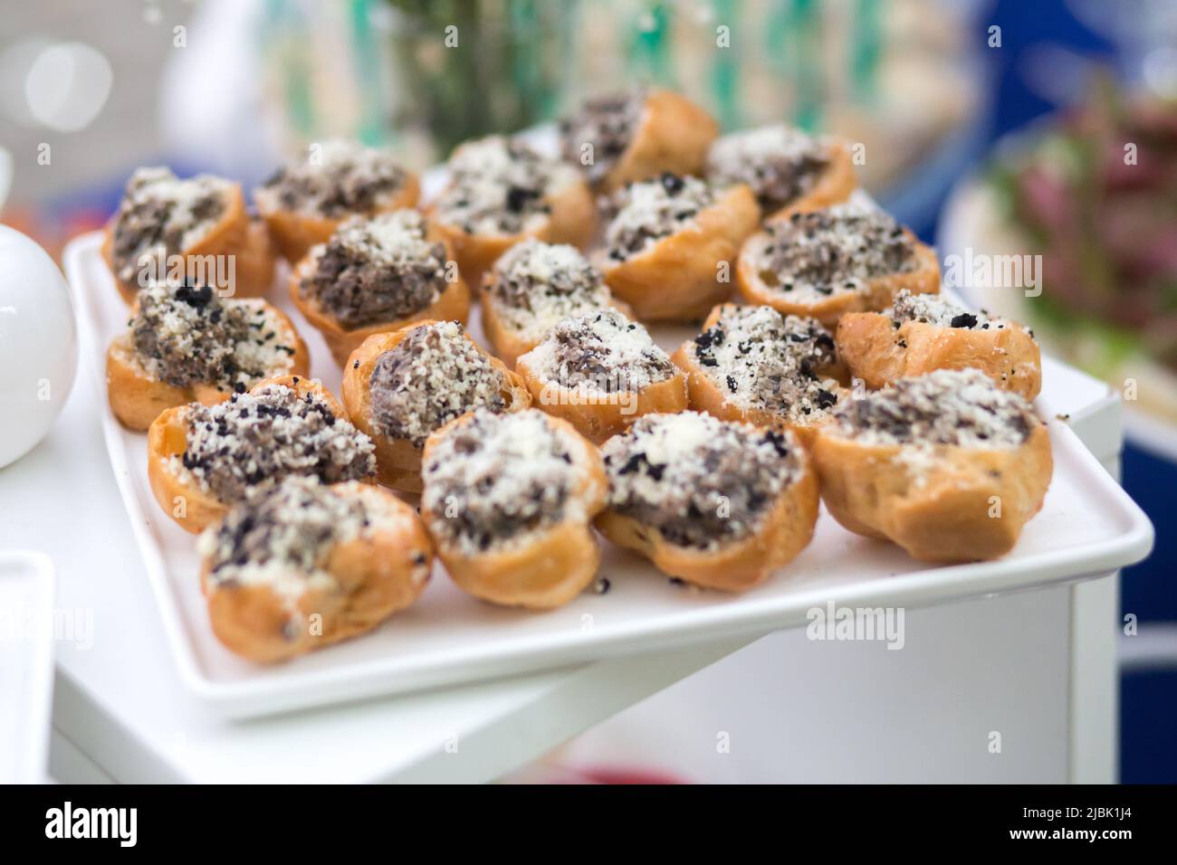 Snacks on the table at a festive event or dinner Stock Photo - Alamy