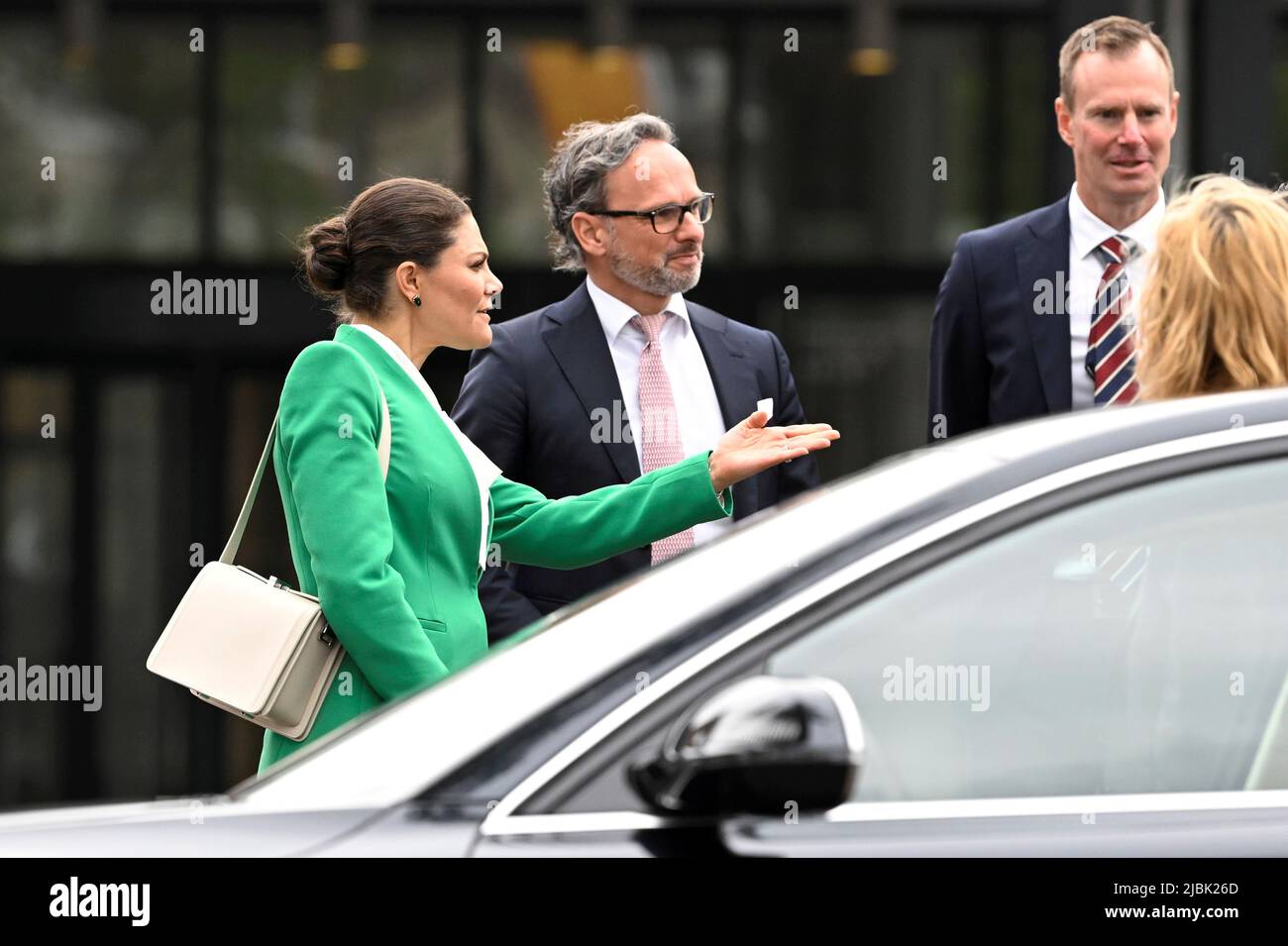 Crown princess victoria boarding a canal boat city hall hi-res stock ...