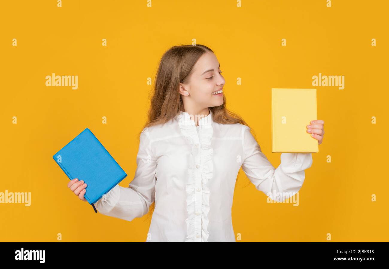student in high school. teen girl do homework with copybook. study with ...