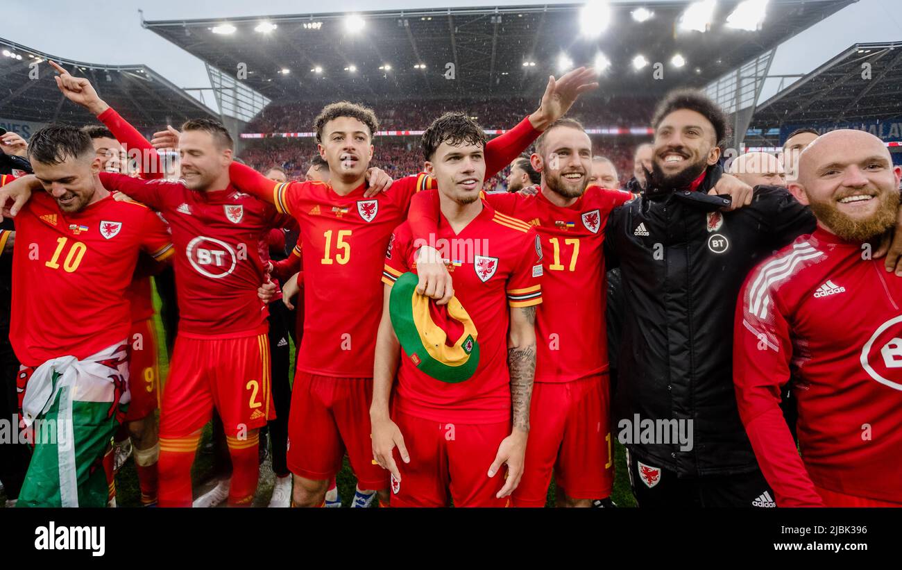 CARDIFF, WALES - 05 JUNE 2022: Wales' Aaron Ramsey, Wales' Chris Gunter ...