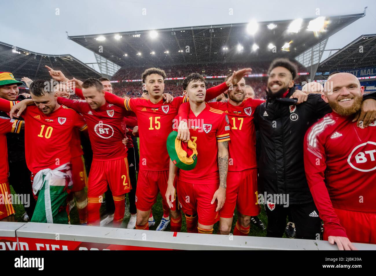 CARDIFF, WALES - 05 JUNE 2022: Wales' Aaron Ramsey, Wales' Chris Gunter ...