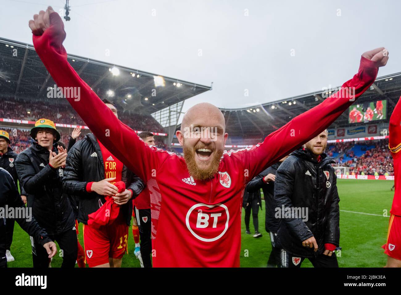 CARDIFF, WALES - 05 JUNE 2022: Wales' Jonny Williams celebrates after ...