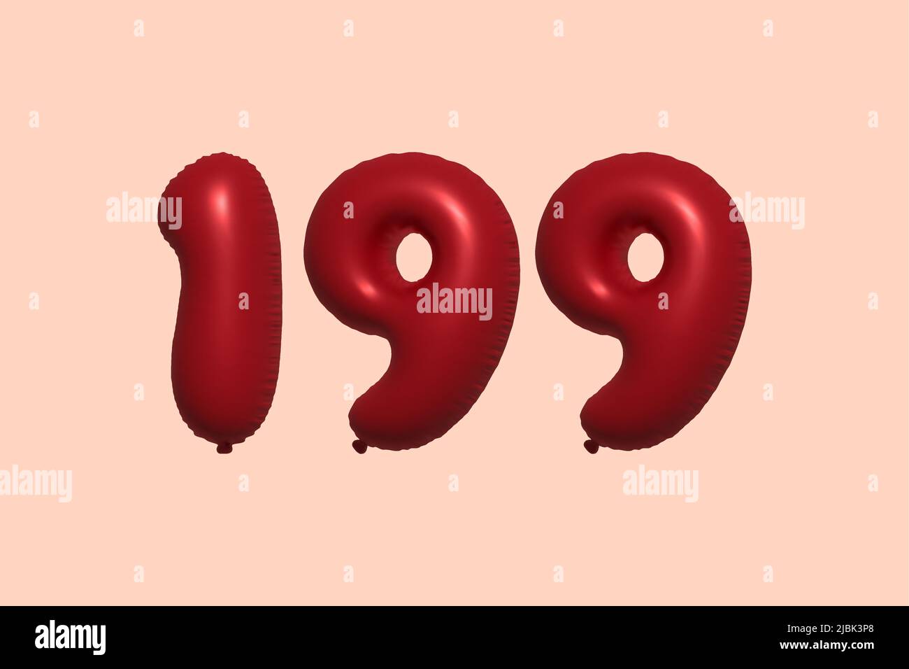 198 3d number balloon made of realistic metallic air balloon 3d ...