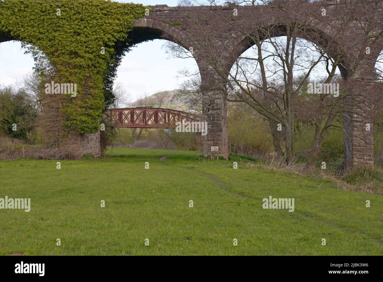 The derelict viaduct for the Wye Valley Railway at Monmouth, where the ...