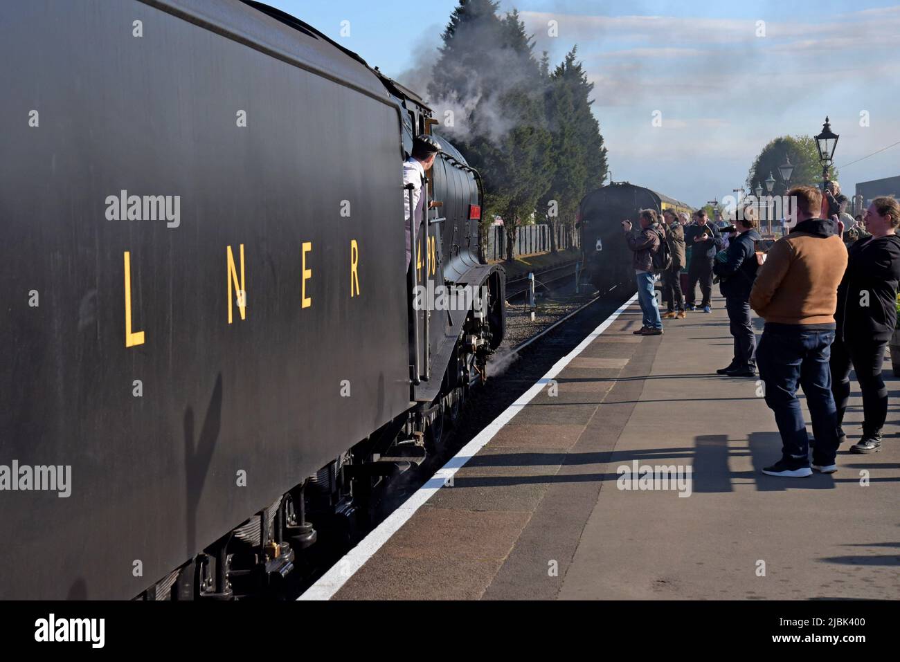 Rail Enthusiasts line up to take photos of newly restored LNER A4 ...