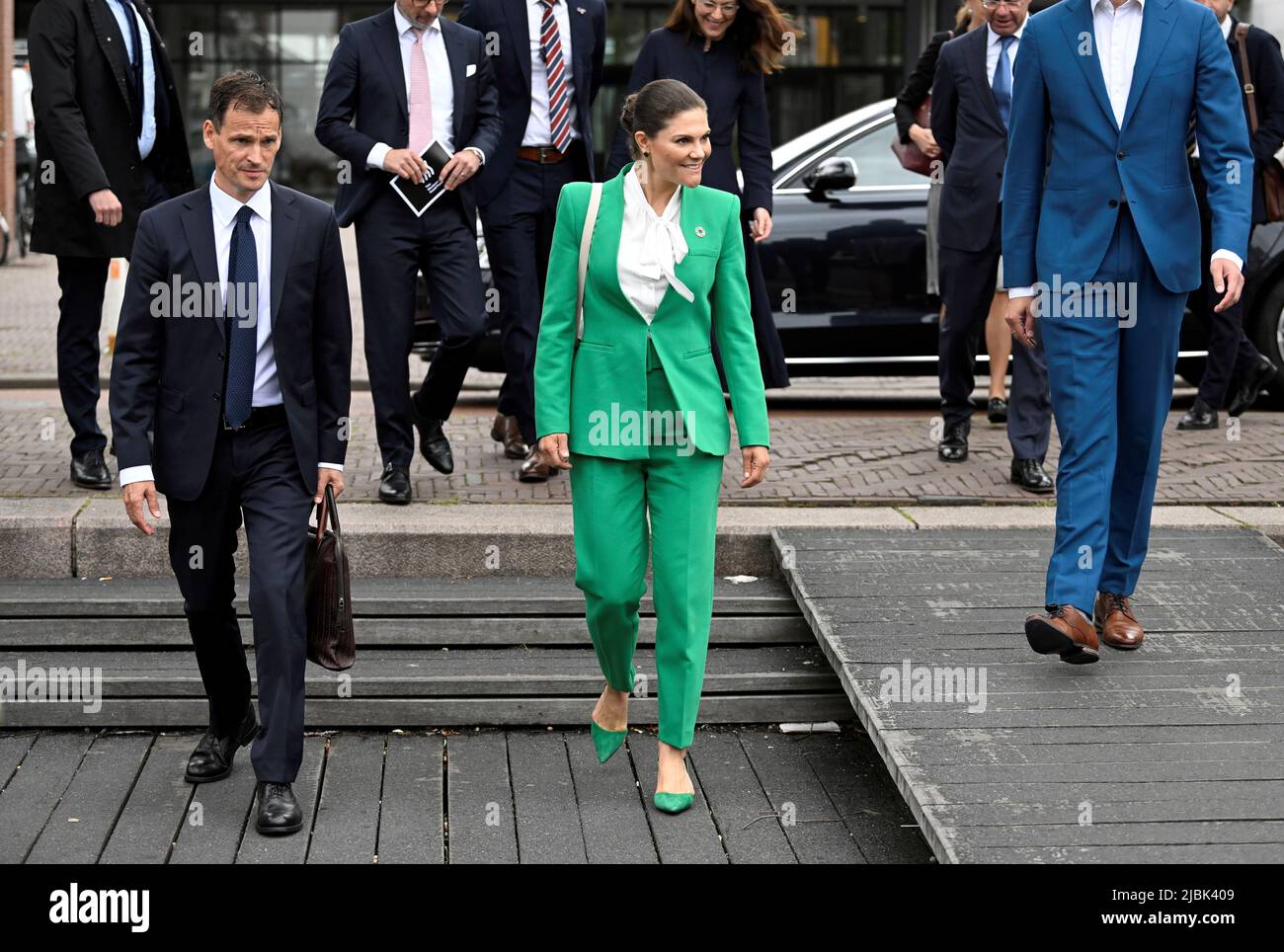 Crown princess victoria boarding a canal boat city hall hi-res stock ...