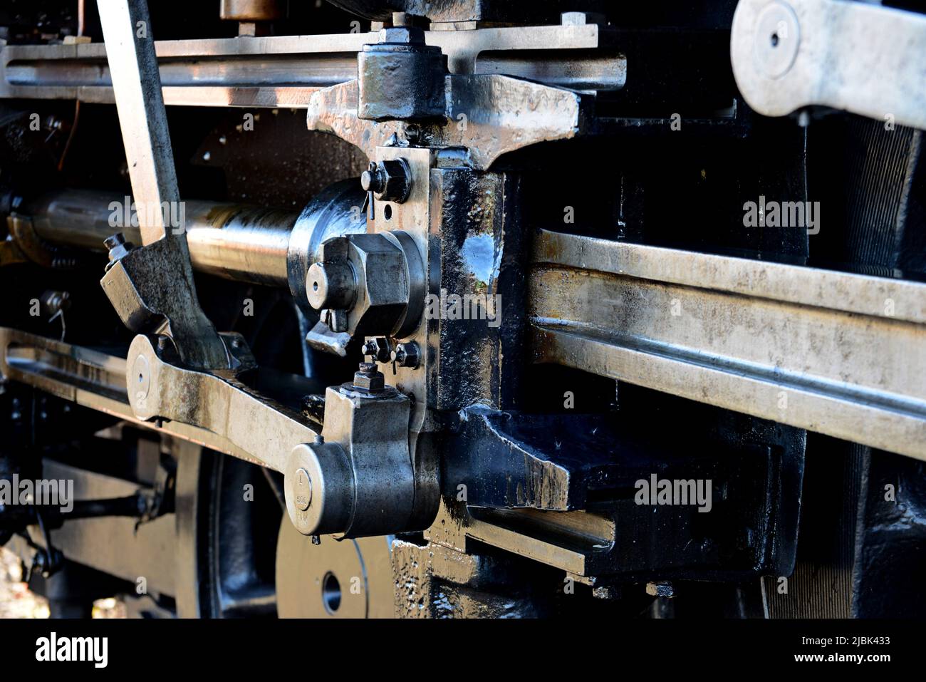 Coupling rods of preserved British Railways Standard 4MT Steam loco at ...