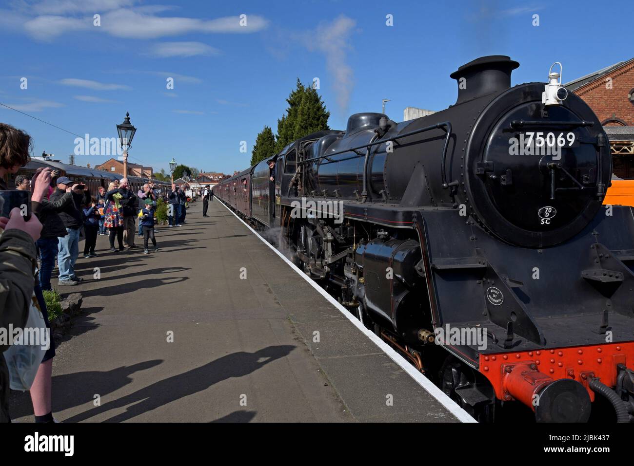 Preserved British Railways Standard 4MT Steam loco at Kidderminster ...