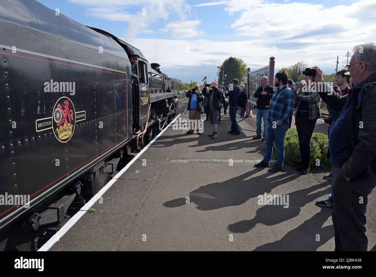 Preserved British Railways Standard 4MT Steam loco at Kidderminster ...