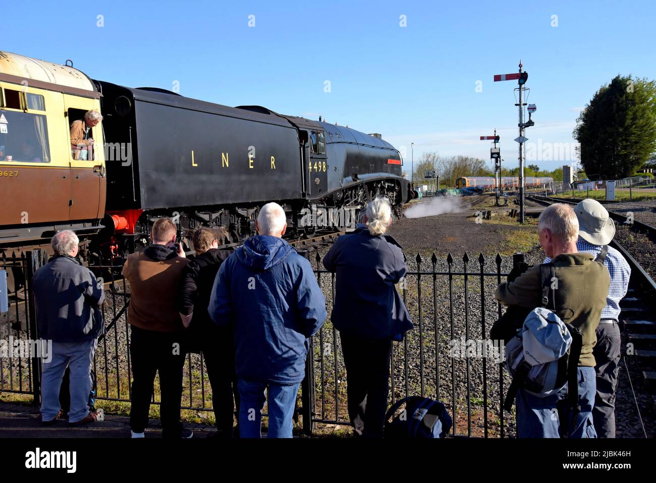 Rail Enthusiasts line up to take photos of newly restored LNER A4 ...