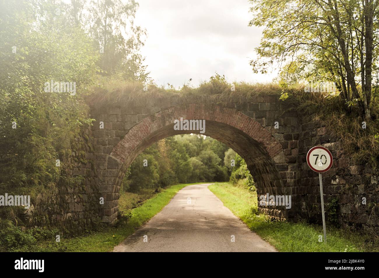 Old German bridge. The bridge of the Rominten Forest. Kaliningrad ...
