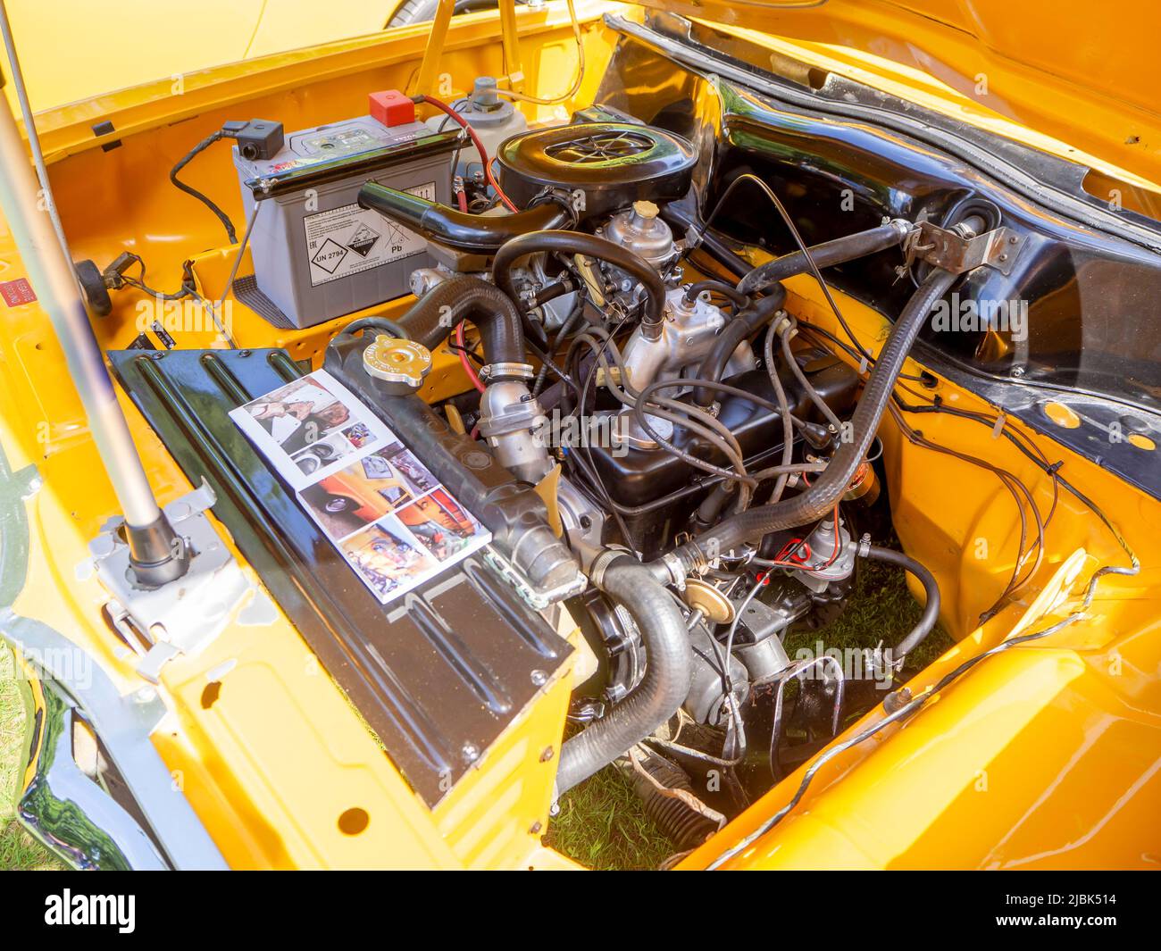 Vauxhall Viva with it's replacement engine on display Stock Photo - Alamy