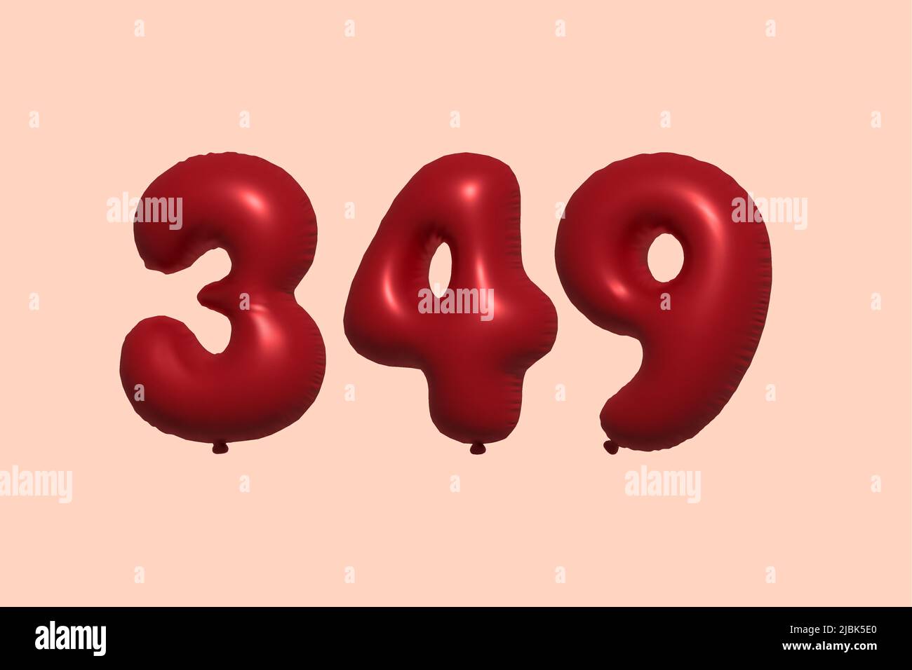 349 3d number balloon made of realistic metallic air balloon 3d ...