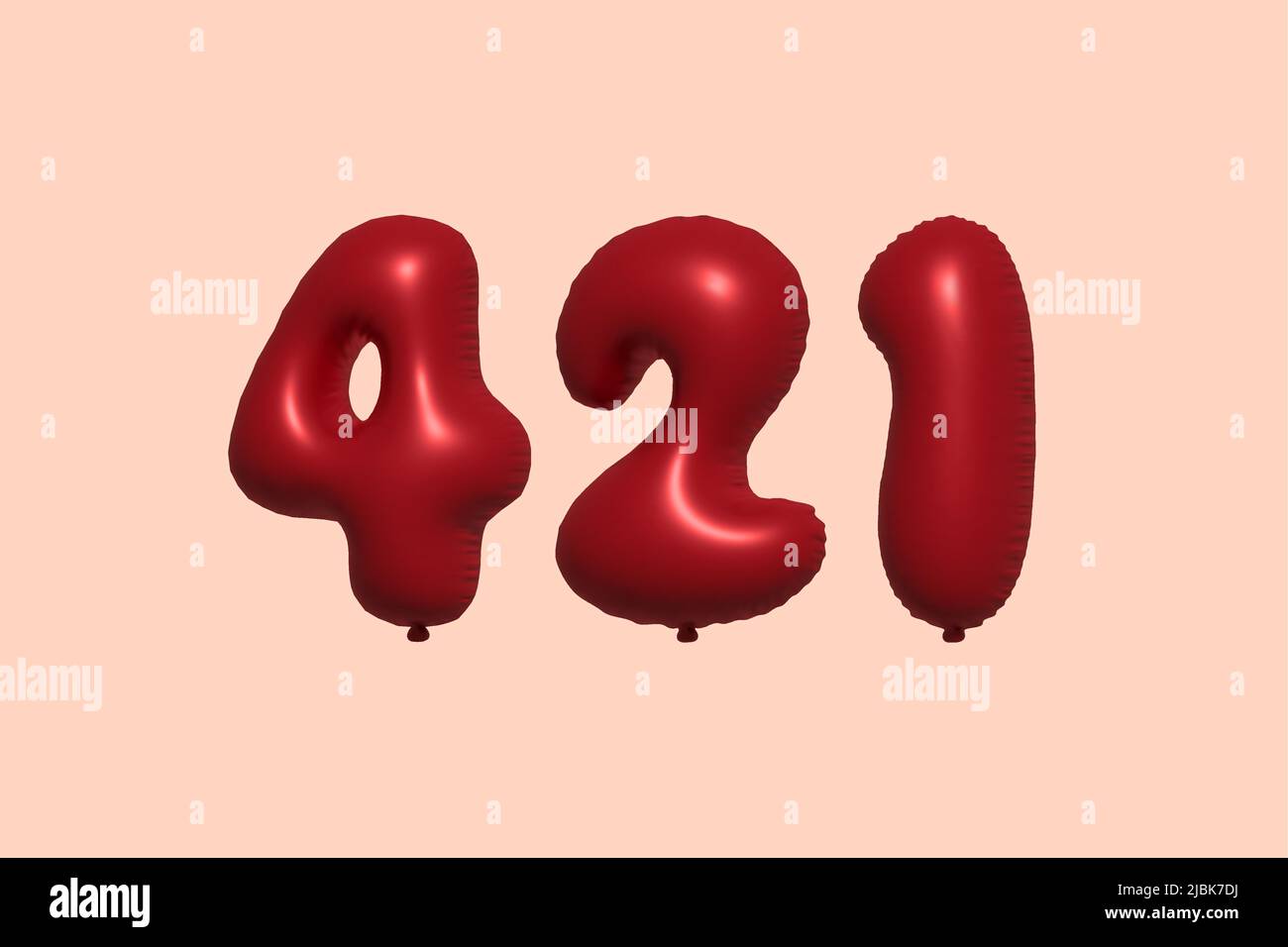 421 3d number balloon made of realistic metallic air balloon 3d ...