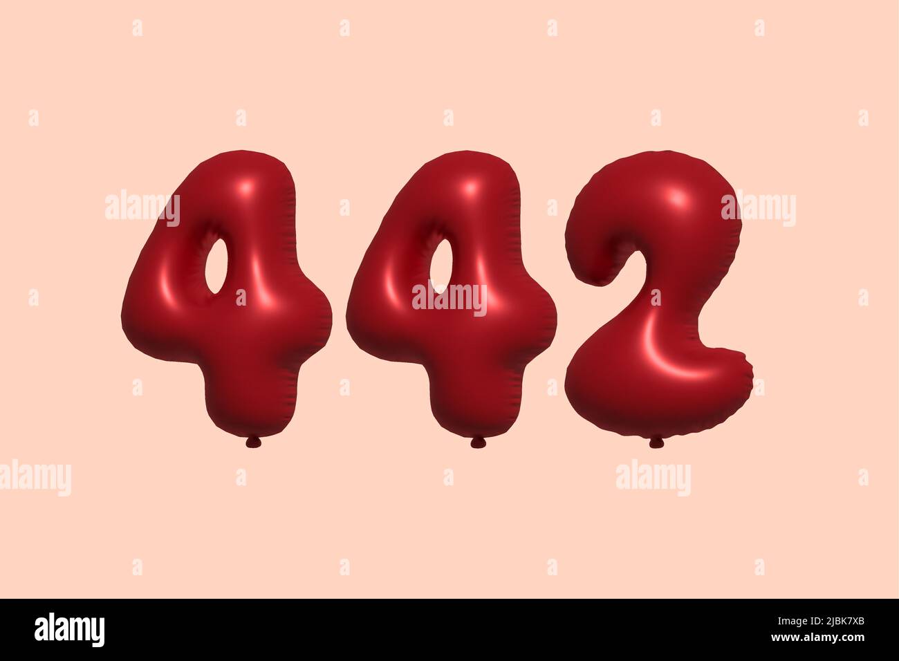 442 3d number balloon made of realistic metallic air balloon 3d ...