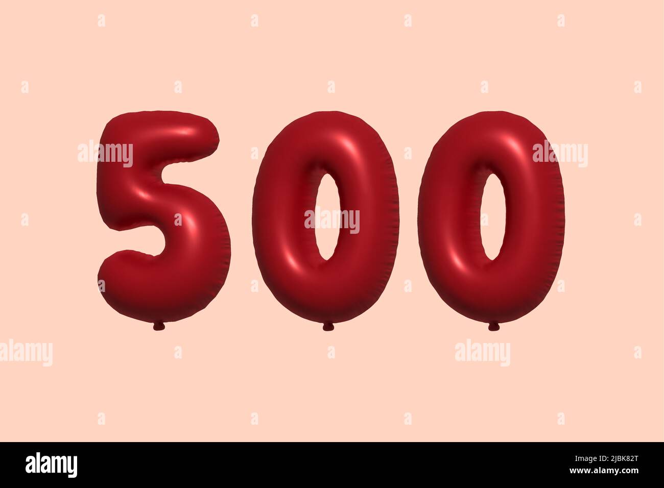 500 3d number balloon made of realistic metallic air balloon 3d ...